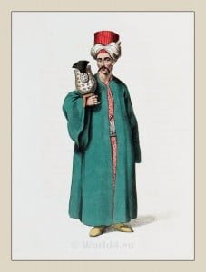 Turban bearer. The guarding of the turkish Sultan’s turbans.