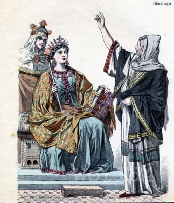 Carolingian clothing 751-987. Queen, noblewoman and prophetess.