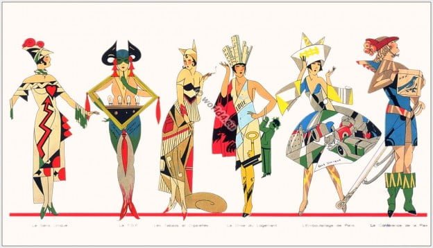 The formal elegance of Art-deco fashion between the 1920s to 1940s.