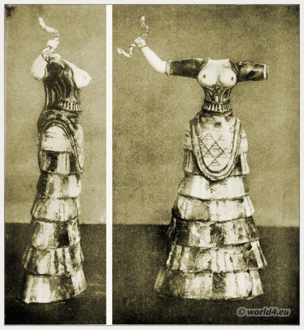 The Snake Goddess from Knossos. Priestess in Minoan Crete 2000 B.C.