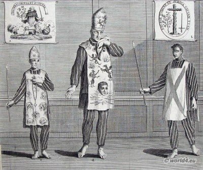 Inquisition costumes of Spain and Portugal.