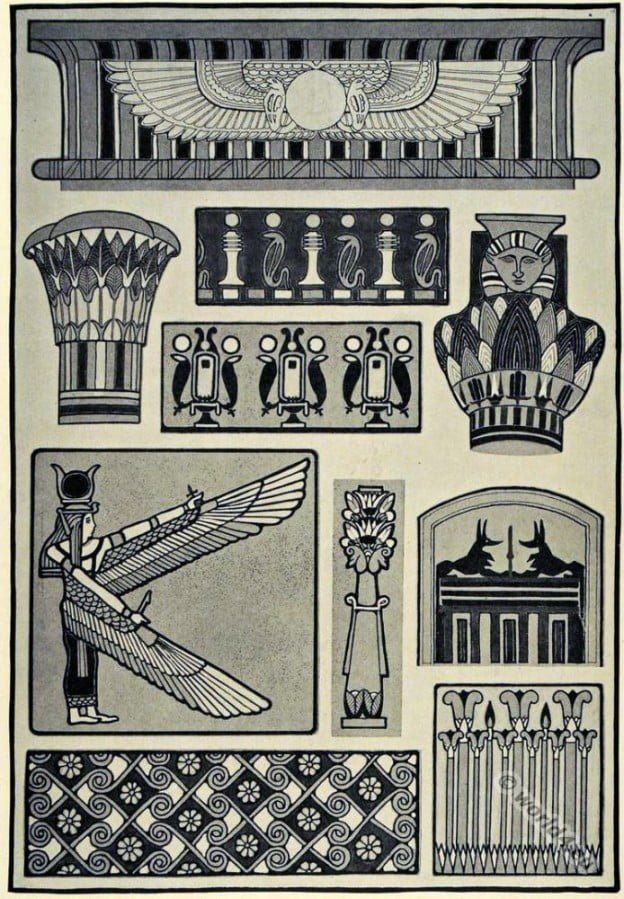Ancient Egyptian culture. Costumes, Weapons, Instruments.