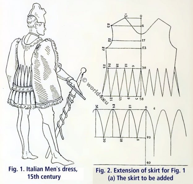 Italian fashion history of the 14th and 15th century.