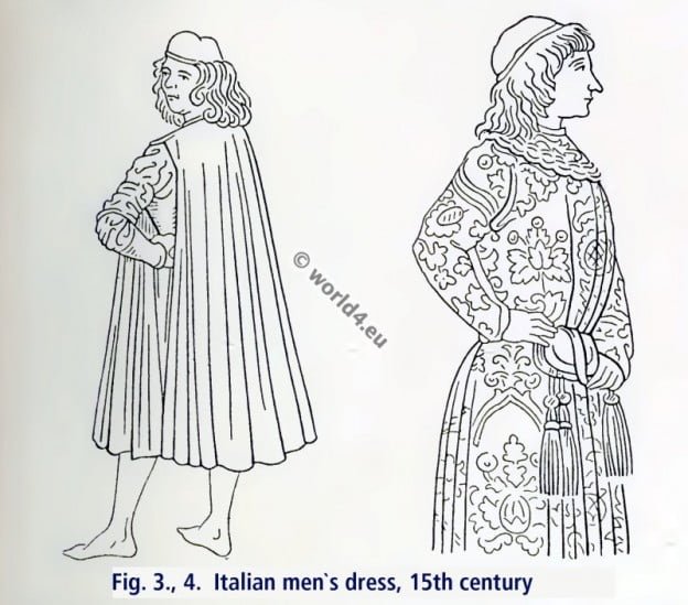 Italian fashion history of the 14th and 15th century.