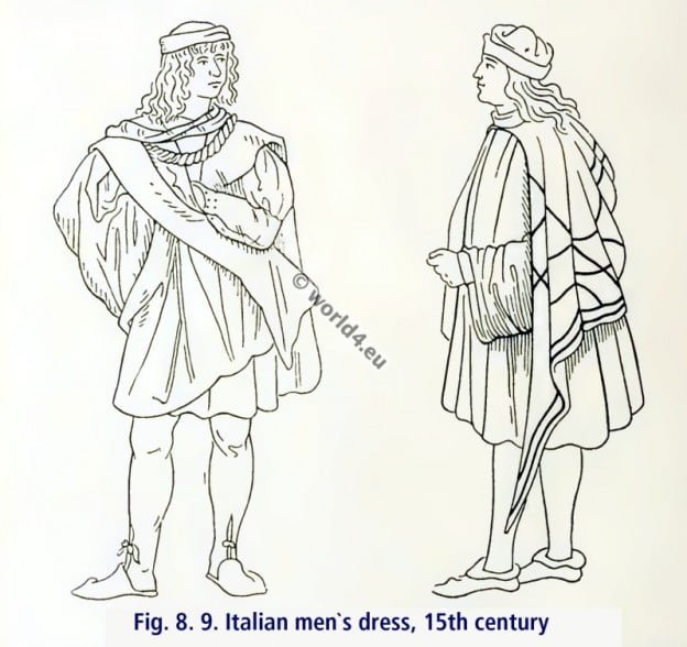 Italian fashion history of the 14th and 15th century.