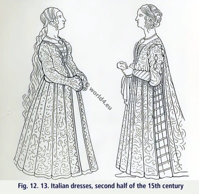 Italian fashion history of the 14th and 15th century.