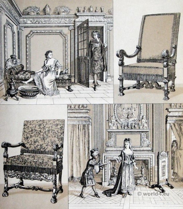 Reign Louis XIV. French fashion history. 1643 to 1715.