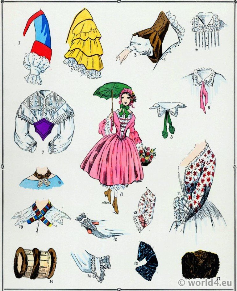 Élégantes. Les modes du second empire. Costume féminin français.