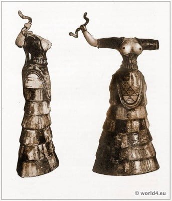 The Snake Goddess from Knossos. Priestess in Minoan Crete 2000 B.C.