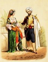 Traditional Moorish costumes 1850s.