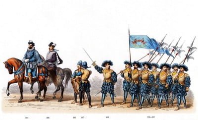 German Lance soldiers, Commander, Ensign, 16th c..