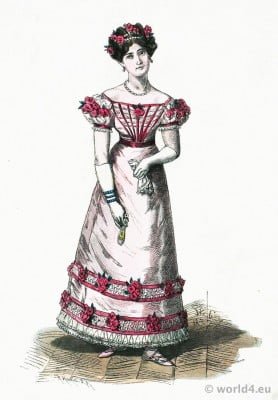 Premières danseuses and their admirers - the Green Room 1822.