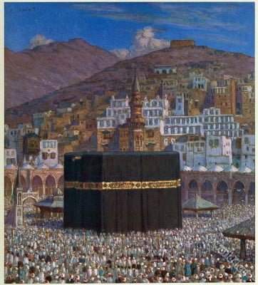 The sacred temple of the Kaaba of Mekka.