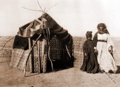 Marriage Hut of Arab Fellahin with the Newly Married Couple.
