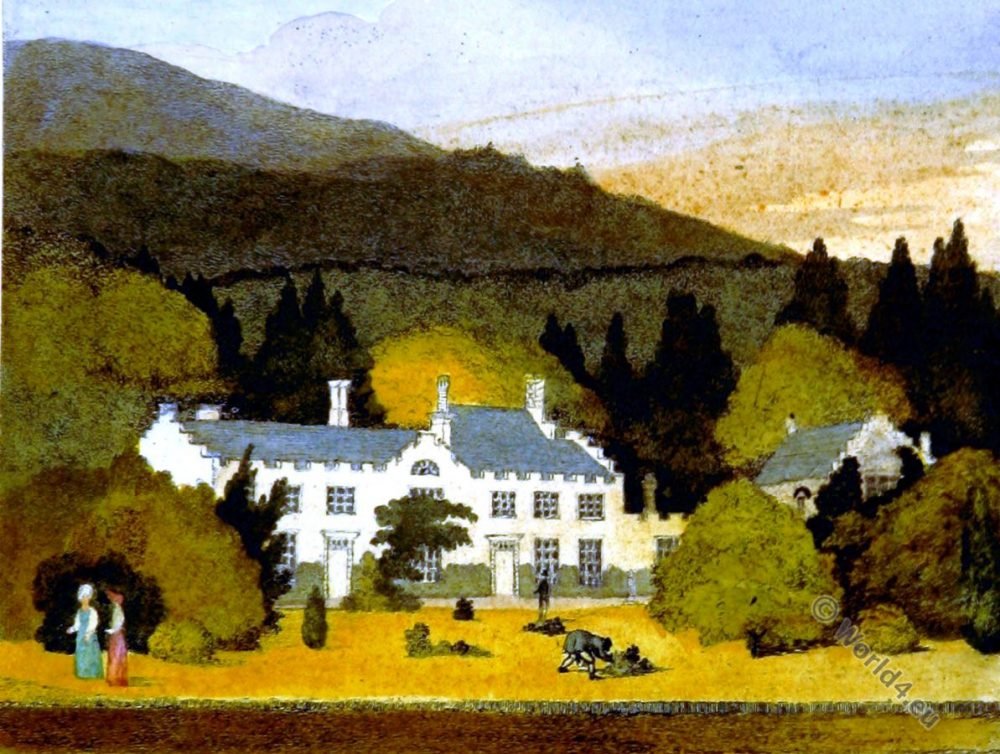 Glynneath Wales. Costumes and plaids 19th c.