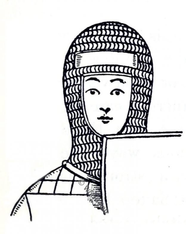 Norman and Anglo-saxon costume period. Medieval England 1066-1154.