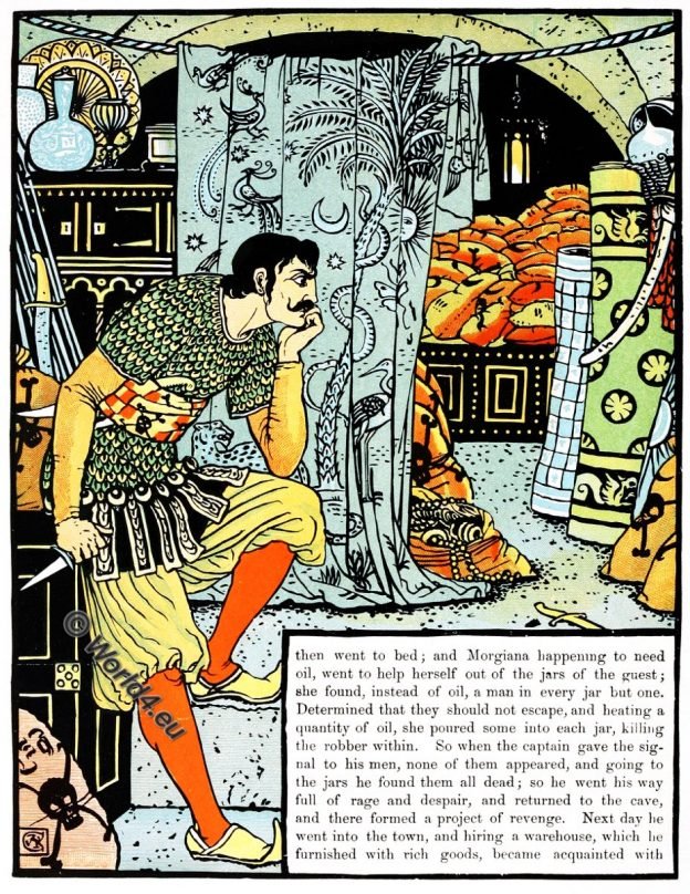 Ali Baba and the forty thieves by Walter Crane.