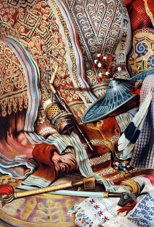 Indonesian Culture. Fabrics and Weapons of the Malays.