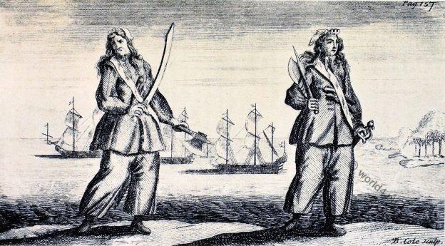 Anne Bonny and Mary Read. Women pirates.