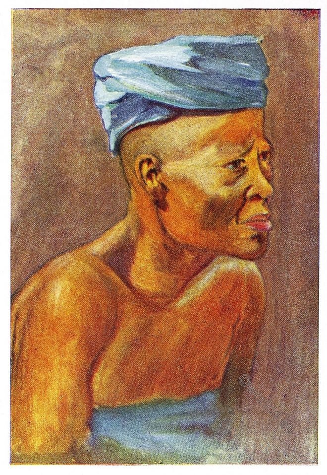 Africa Nigeria. Nupe woman clothing around 1878.