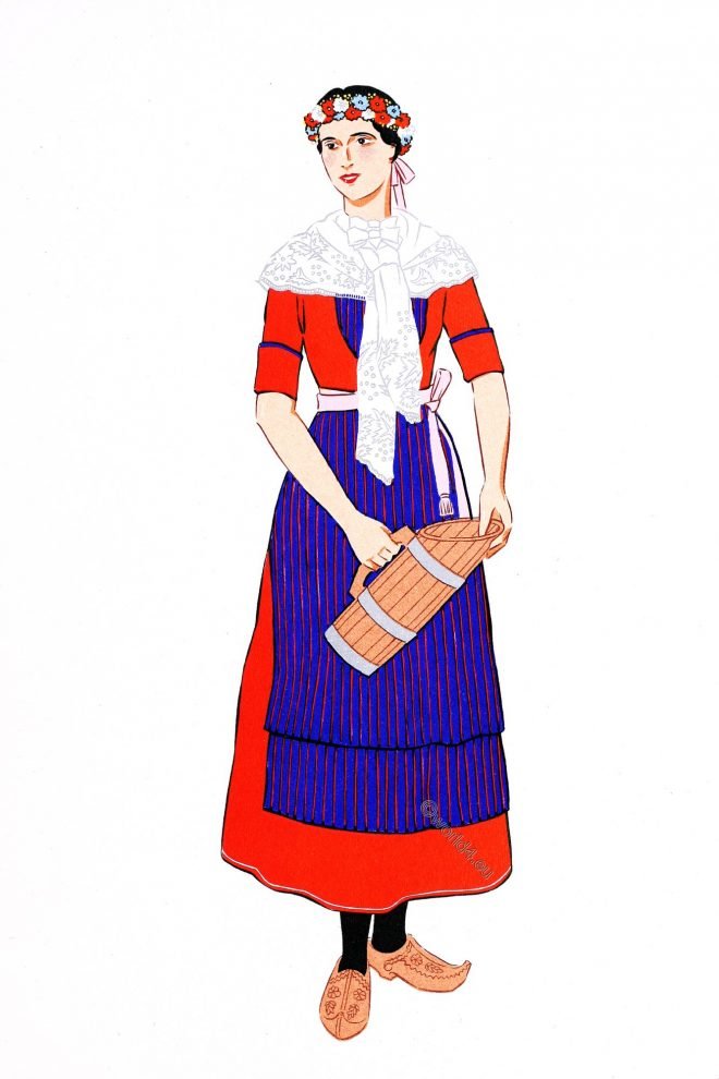 French national costumes. Les costumes regionaux de la France.