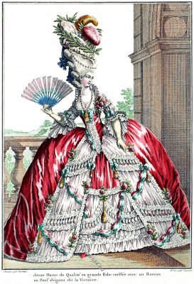 Grande Robe à la Française. Court dress during the reign of Louis XVI.