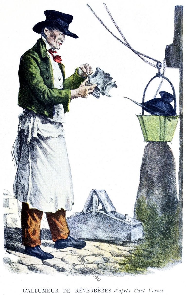 The Lantern lighter after Carl Vernet around 1823. Historical professions.