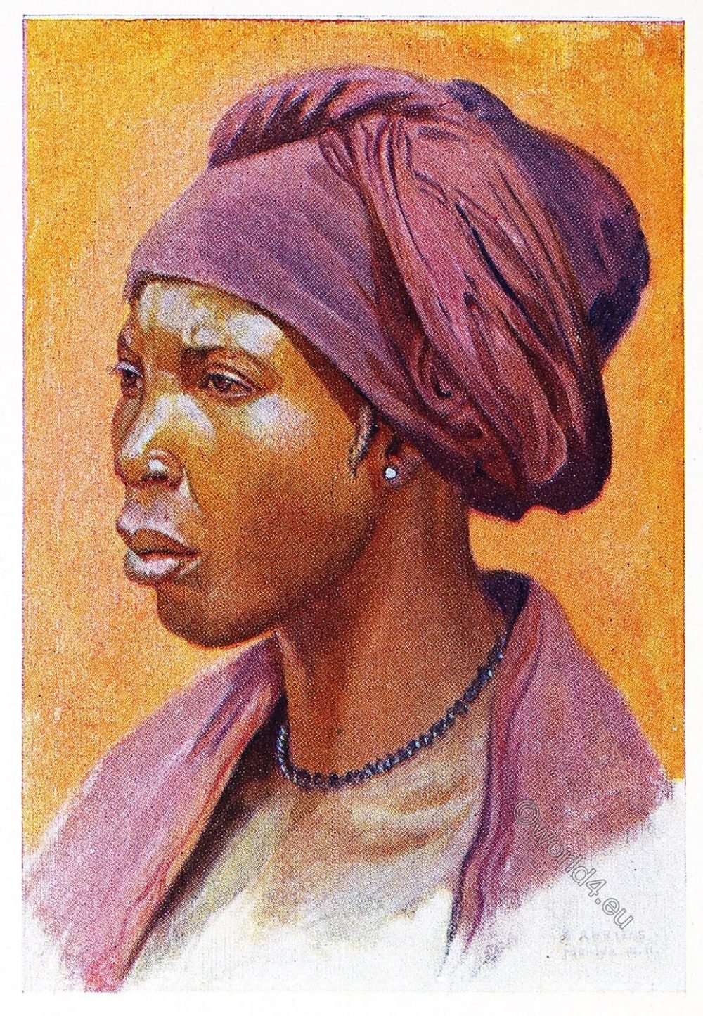 Africa Nigeria. Nupe woman clothing around 1878.