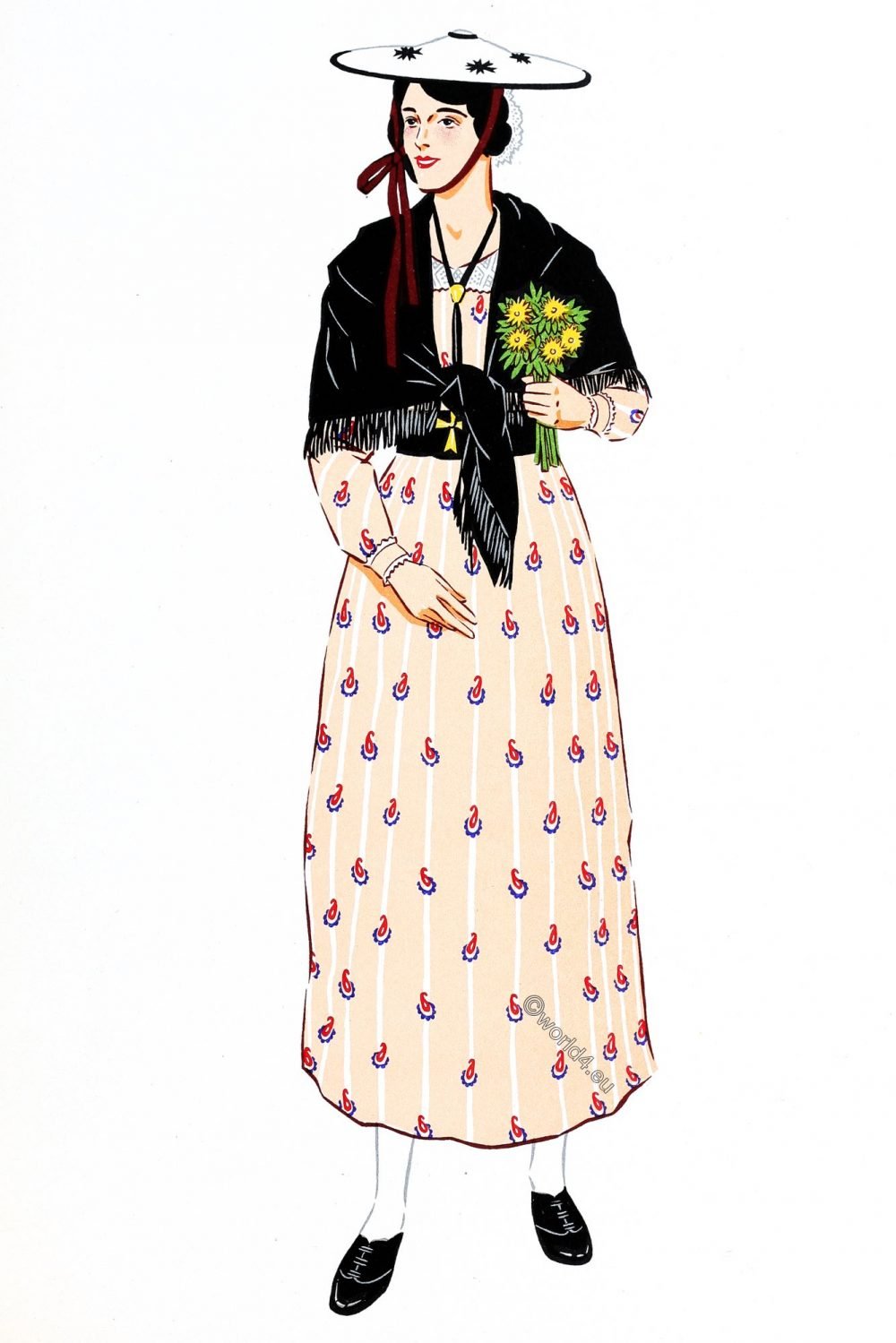 French national costumes. Les costumes regionaux de la France.