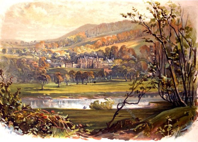 Abbotsford, the mansion and estate of Sir Walter Scott in Scotland.