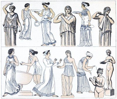 The Chlamys, the Petasos, the Himation, the Chiton. Helmets.