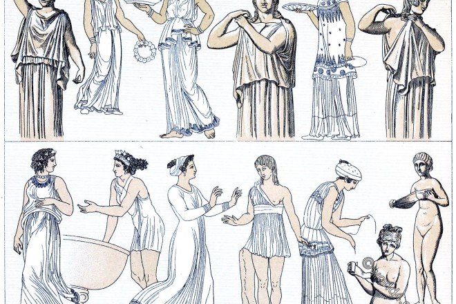 Greece women’s costumes. The chiton, strophion, make-up. – World4