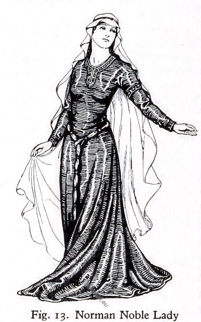 Norman Fashion Era. England Middle Ages 11th c.