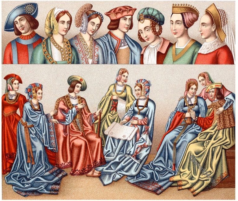 Costumes Of State, 1485-1510. French Clothing & Dress. Headdresses.