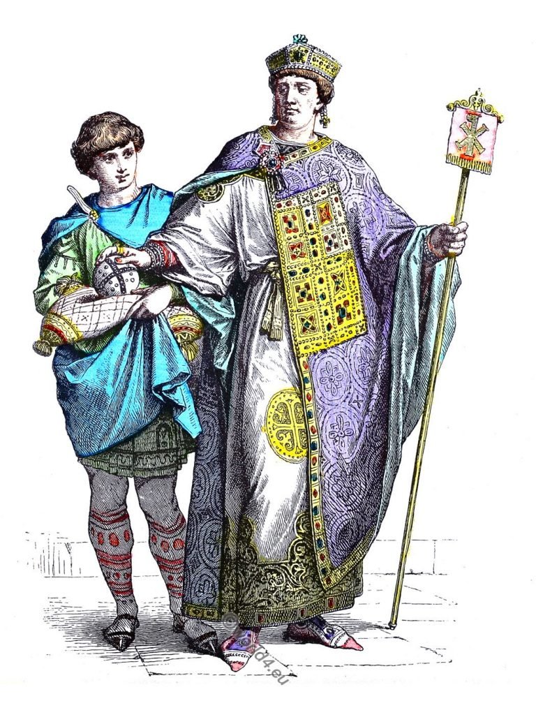 Byzantine fashion history. Costumes and modes from 5th to 6th century.