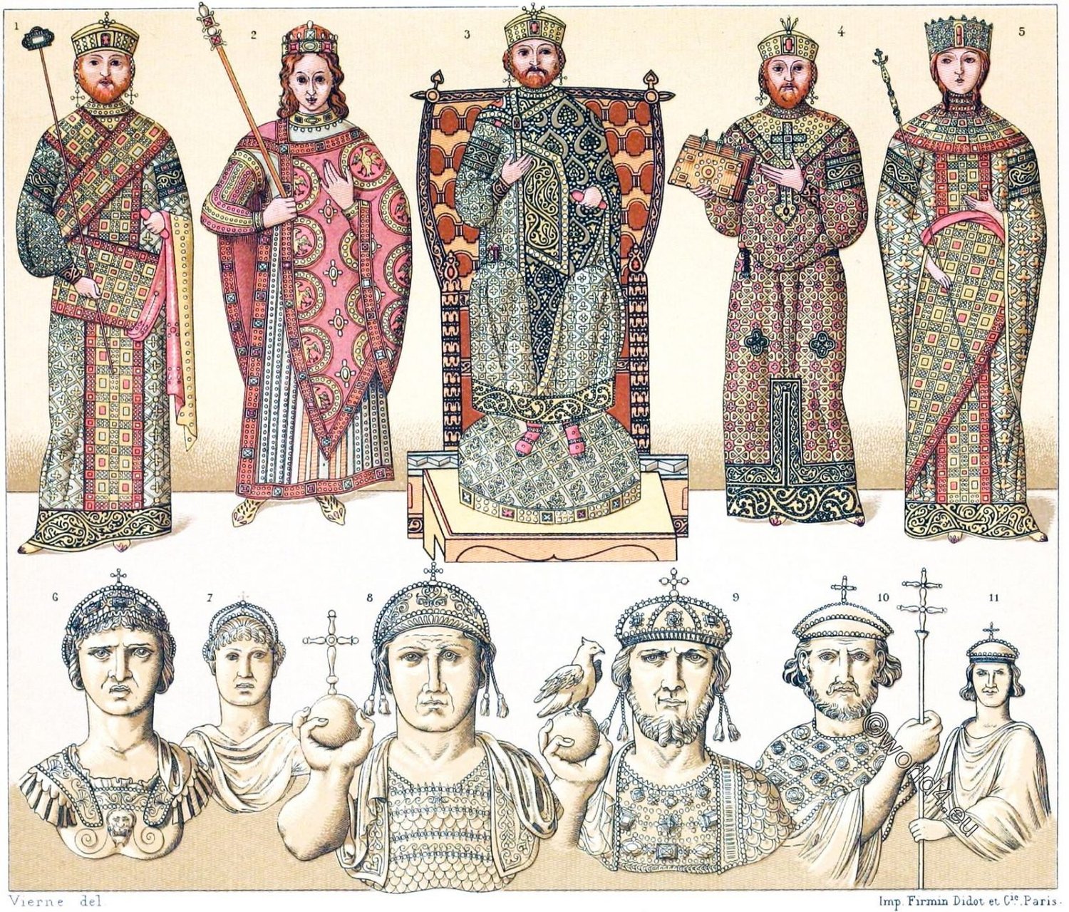 Vestments of the Byzantine emperors and empresses.