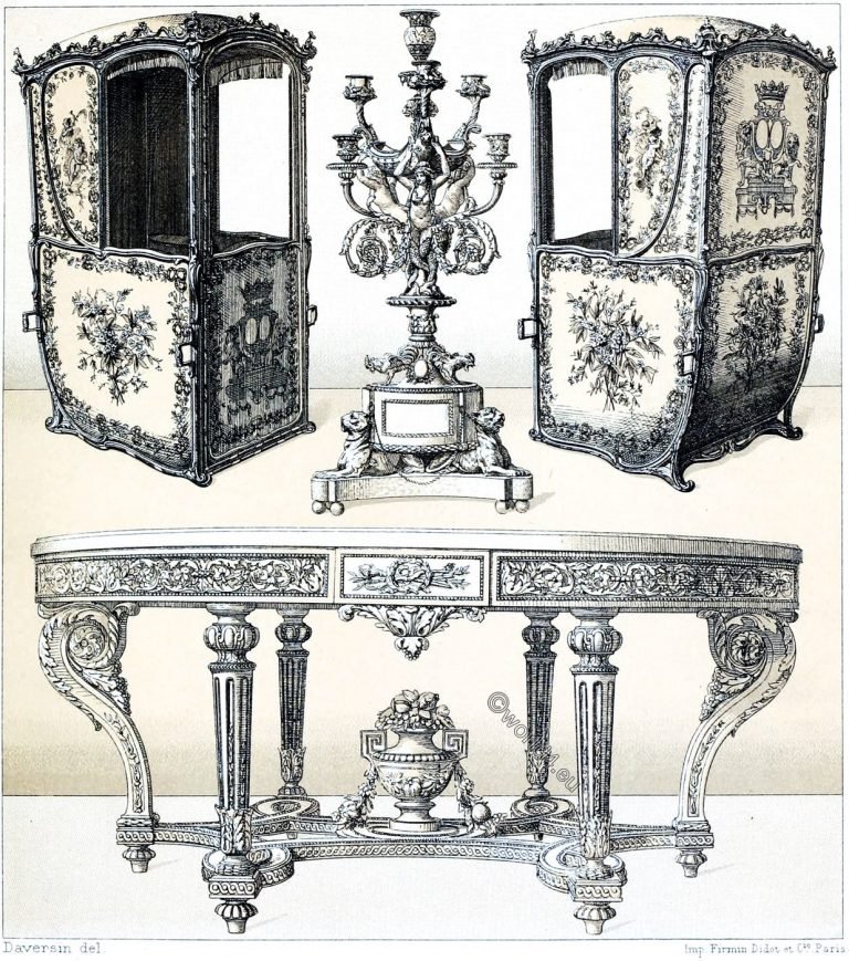 Furniture from the era of Louis XVI. The litter. Rococo 18th c.