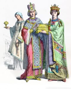 Byzantine fashion history. Costumes and modes from 5th to 6th century.