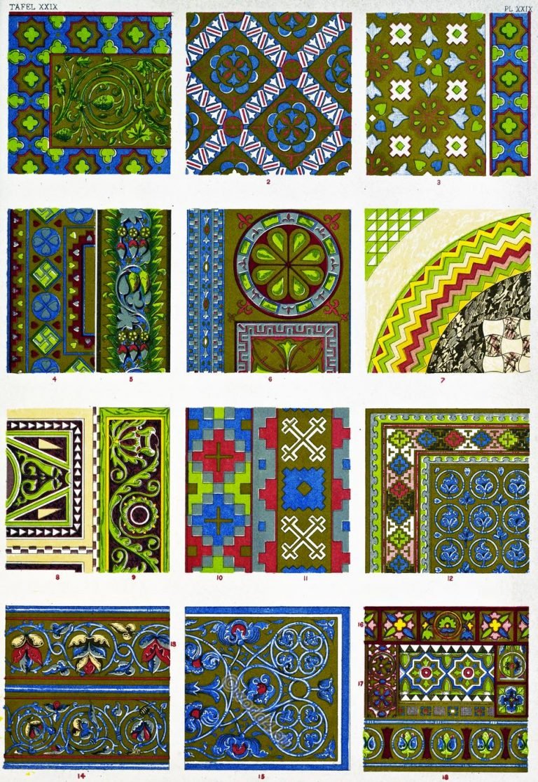 War costumes in the Middle Ages. Flags, banners, standards.