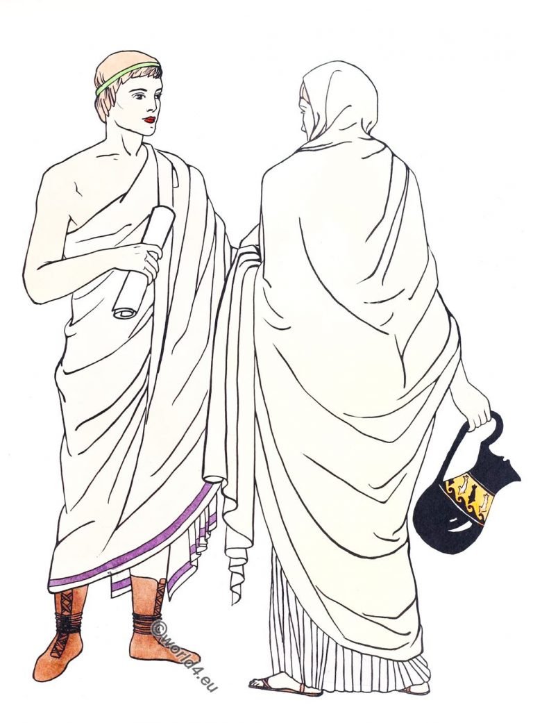 The early toga. Former roman clothing. 700 BC. - 500 BC.