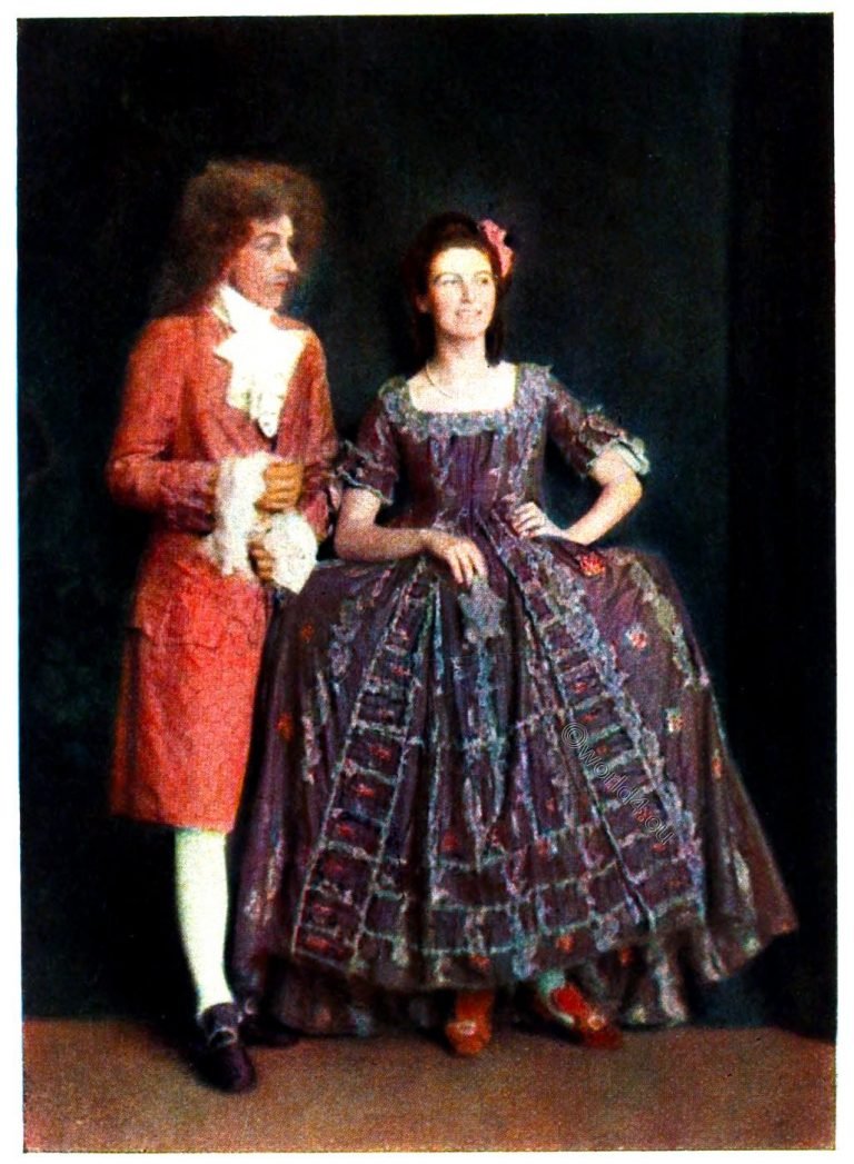 French fashion and costume history of the 18th century. Era of the Rococo.