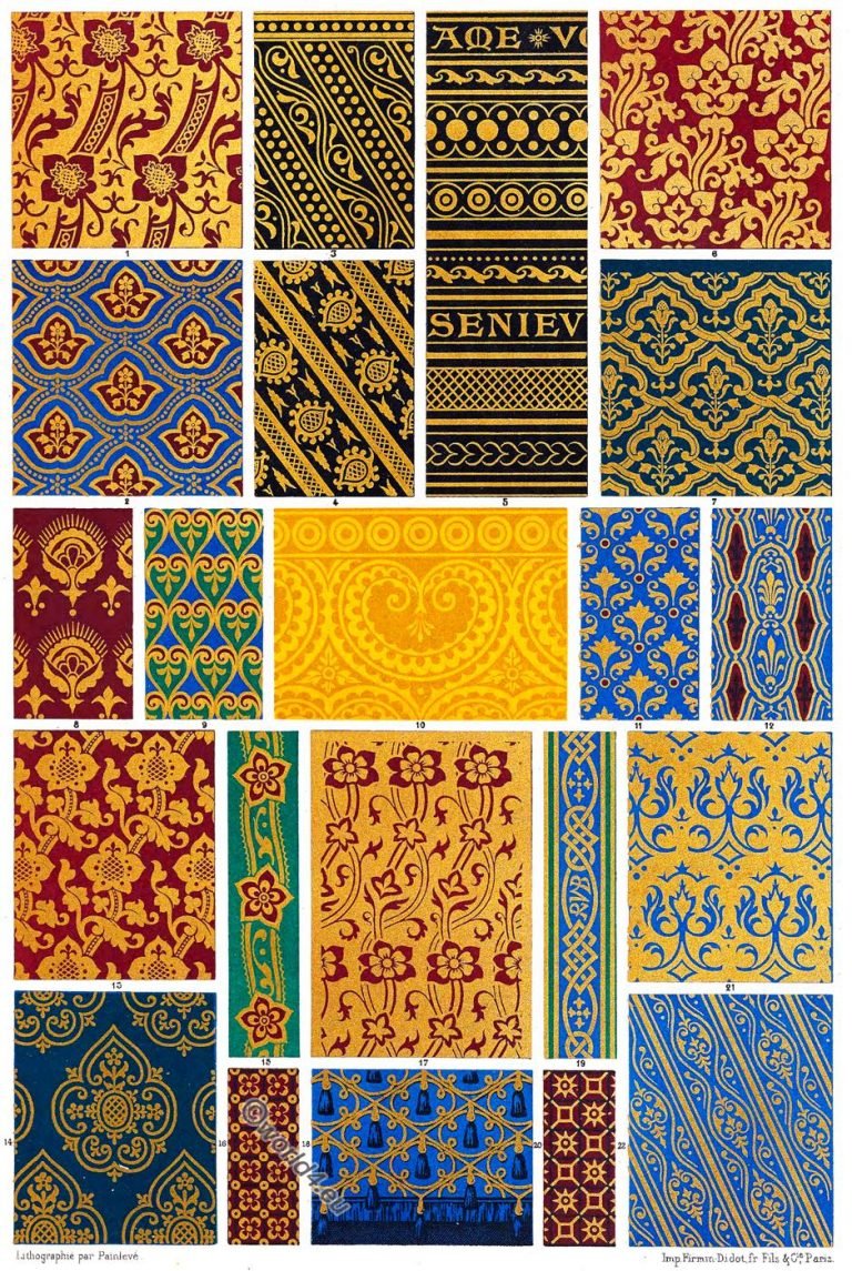 Ornamentation of hangings and stuffs. Embroidery and designs for ...