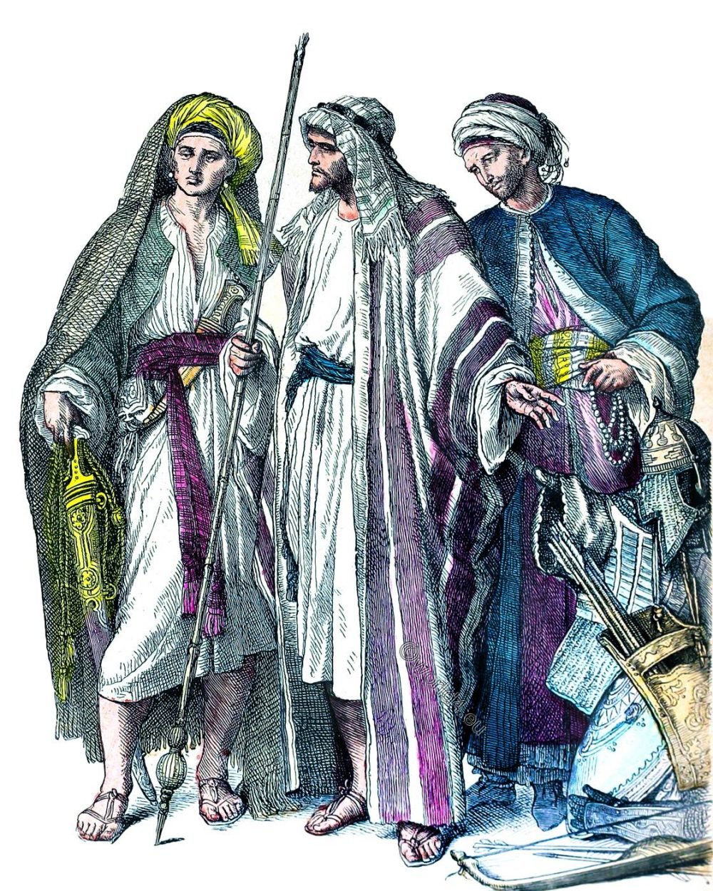 Clothing of the early Christians and Arabians of the Middle east.