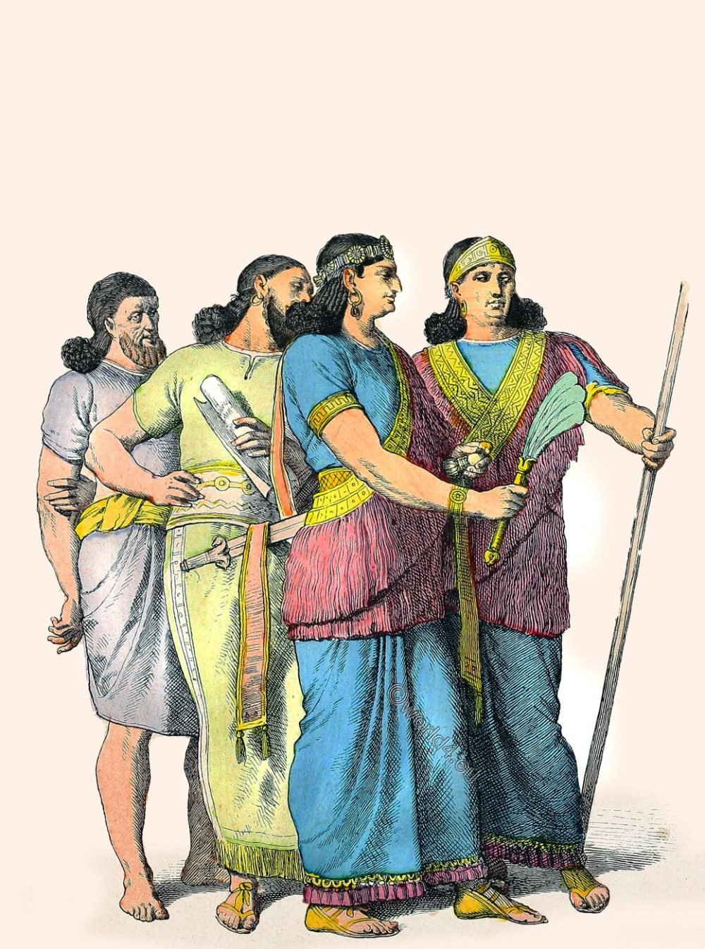 Costumes of Assyrians, Medes and Persians in ancient times. Costumes of Assyrians, Medes and Persians in ancient times.