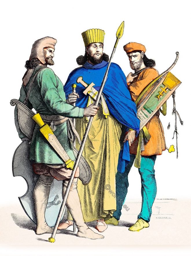 Costumes of Assyrians, Medes and Persians in ancient times. Costumes of Assyrians, Medes and Persians in ancient times.