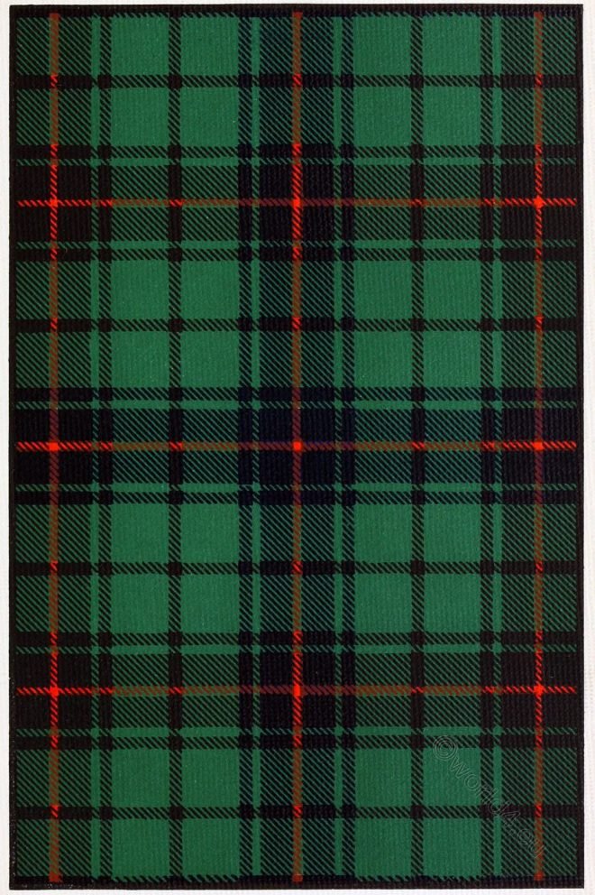 The Clan Davidson. Old and rare Scottish tartans.