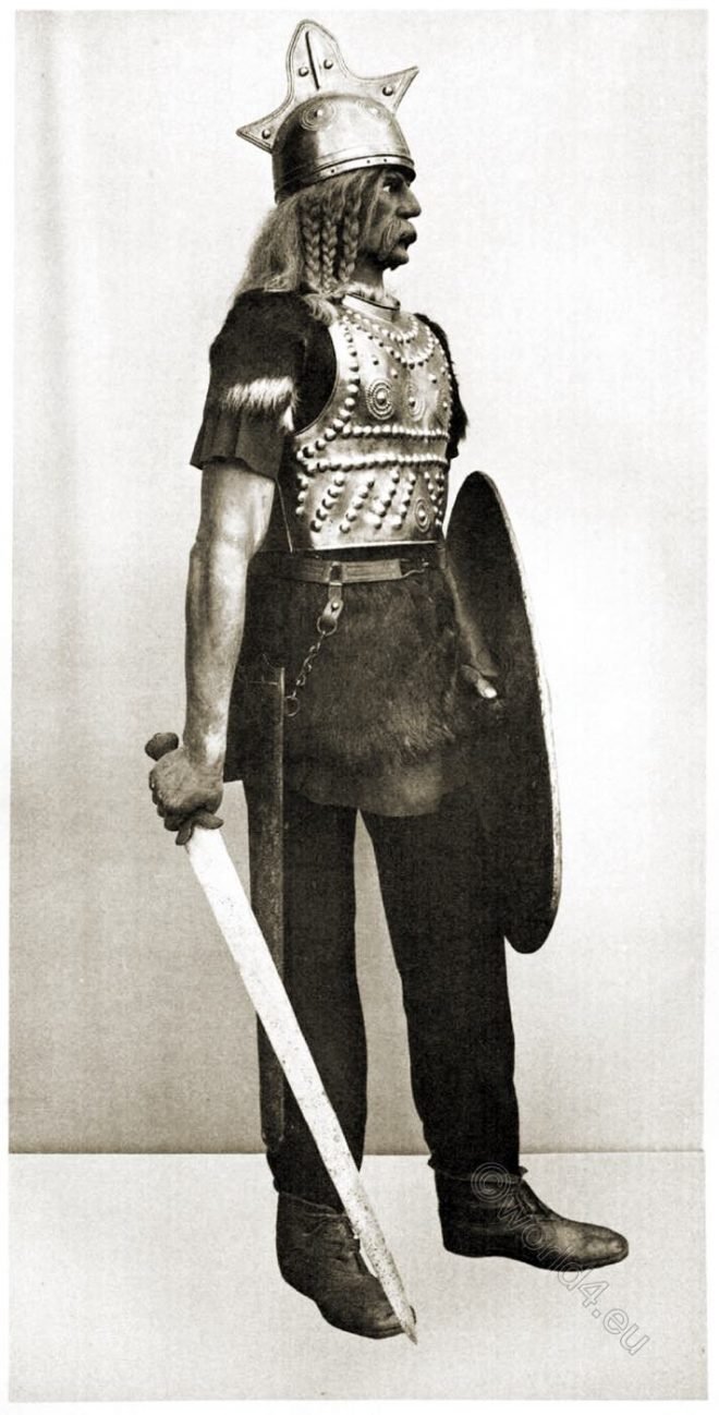 Reconstructed Gallic warrior from about 400-200 B.C.