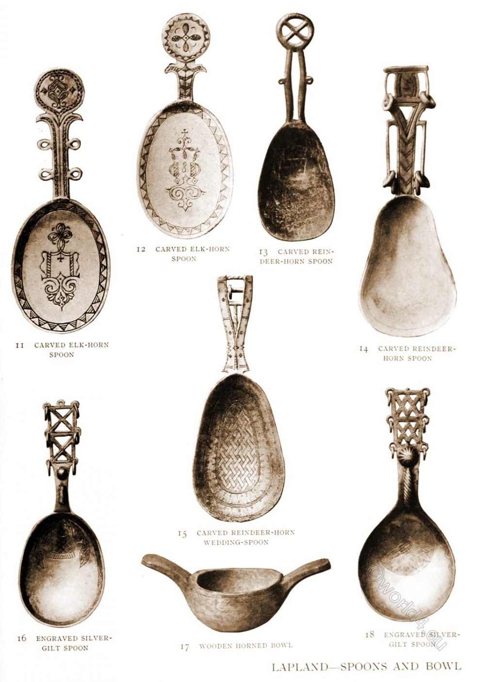 The Sámi people in Scandinavia. Peasant art in Lapland.