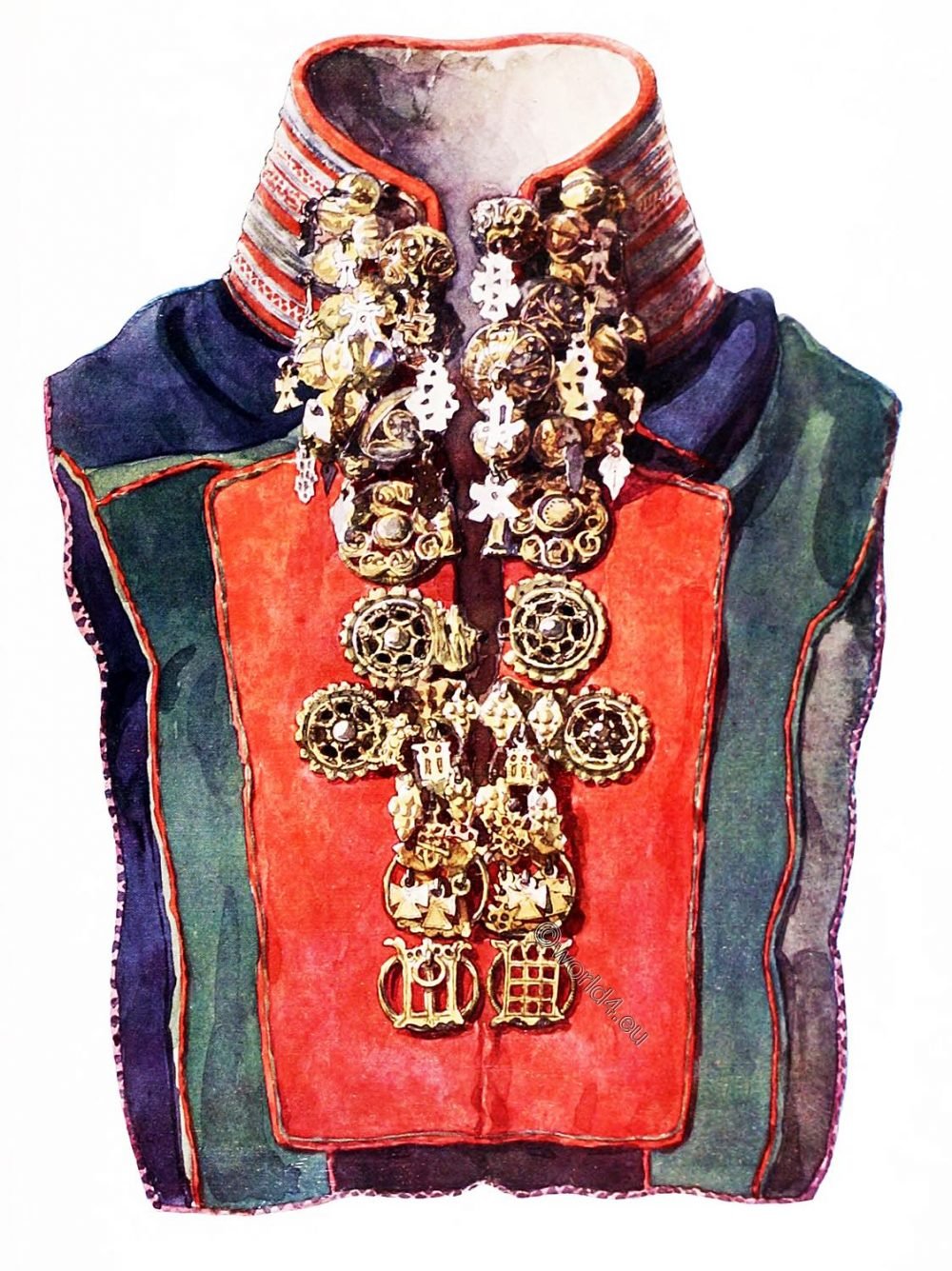 The Sámi people in Scandinavia. Peasant art in Lapland.