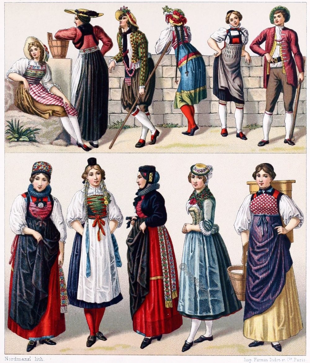 Costumes of Religious Orders. Habits of various nuns. France 19th c..
